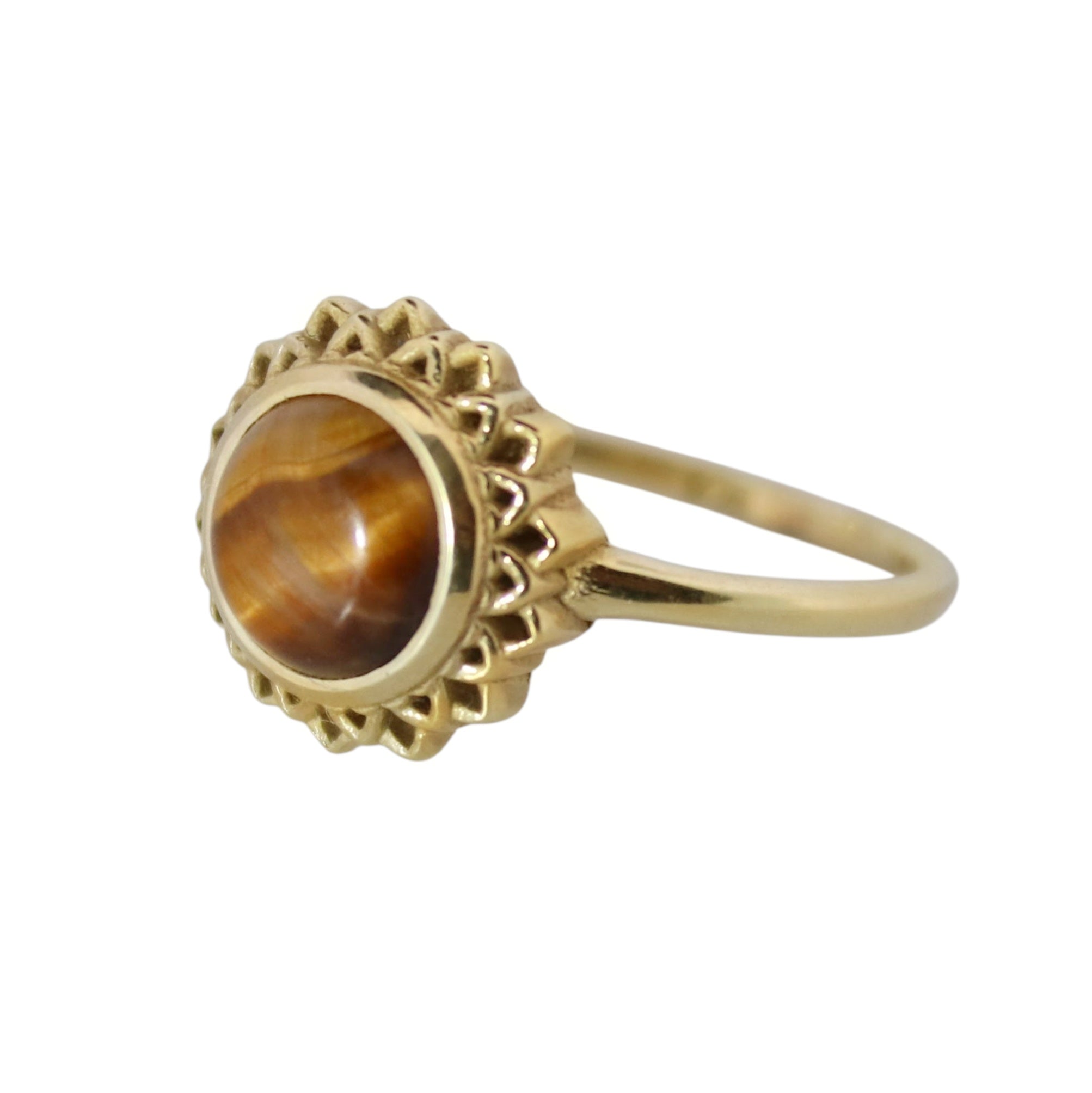 14K Gold Vermeil Golden Hour Ring Tiger Eyer – Happy Hippies